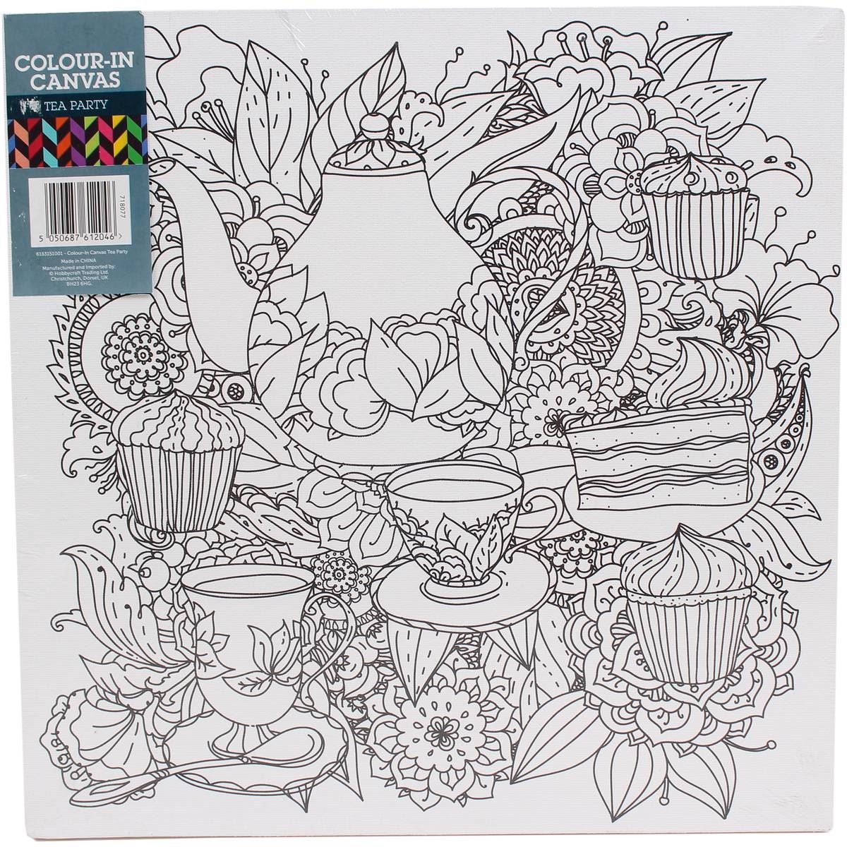 Hobbycraft Colour In Canvas Assorted Designs Painting Colouring Craft 