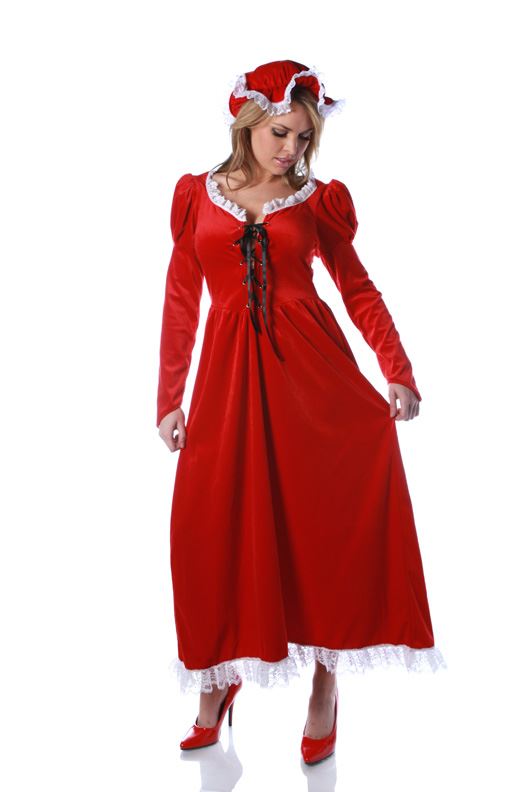 Mrs Claus Nightgown Dress Adult Womens Santa Mrs Miss Christmas