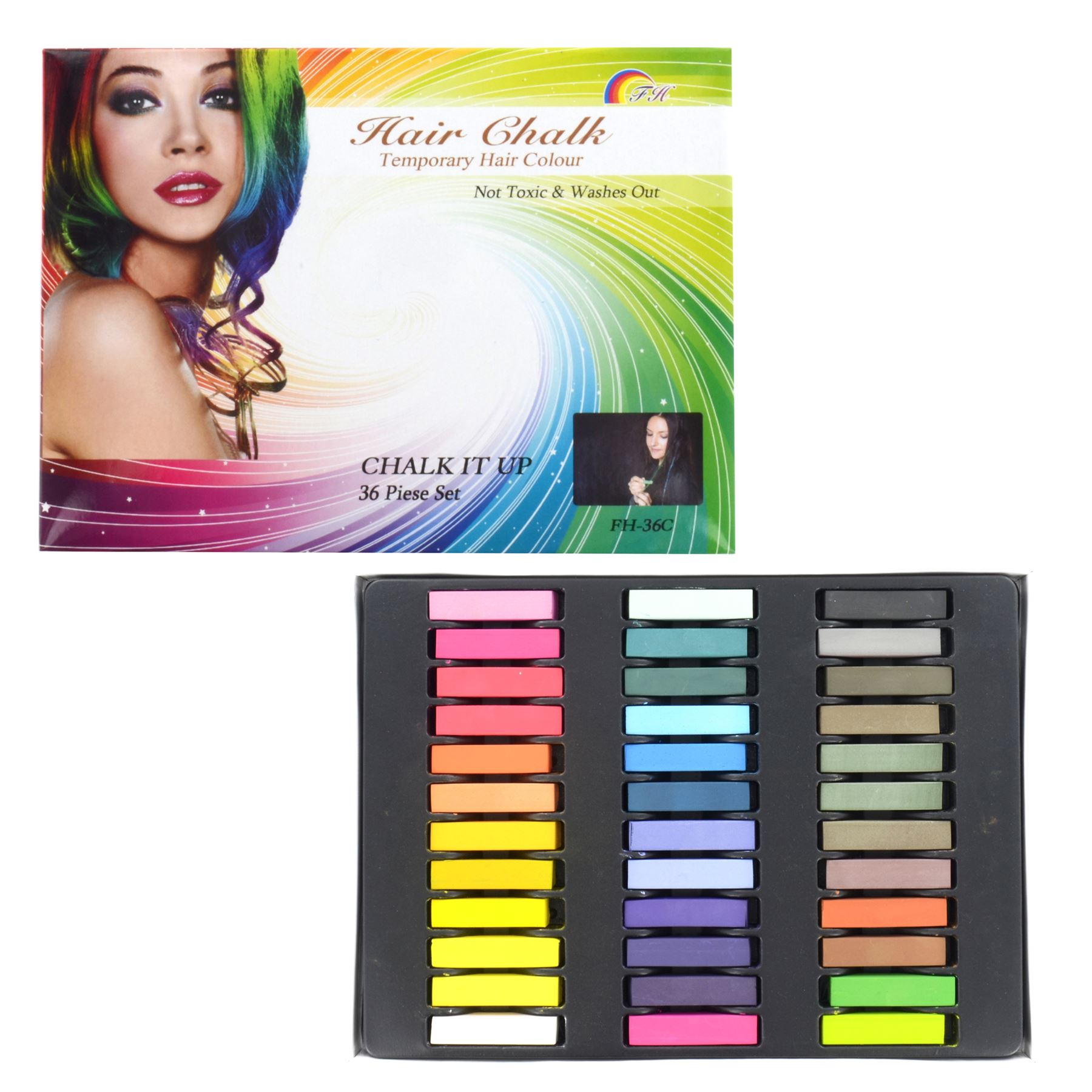 Non Toxic Temporary Hair Chalk Dye Salon Quality Diy Kit Wash Out