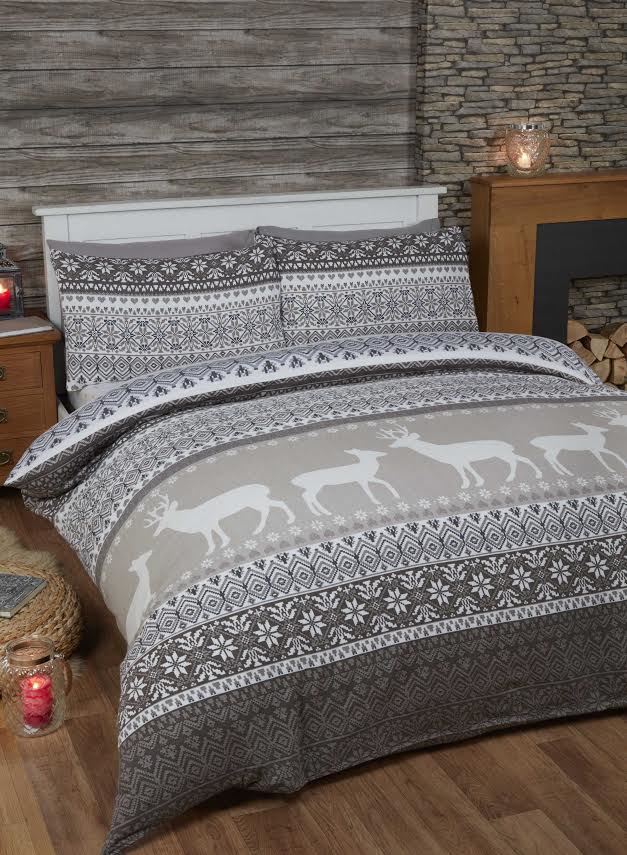 100 Brushed Cotton Flannelette Bedding Quilt Duvet Cover Cosy Hygge