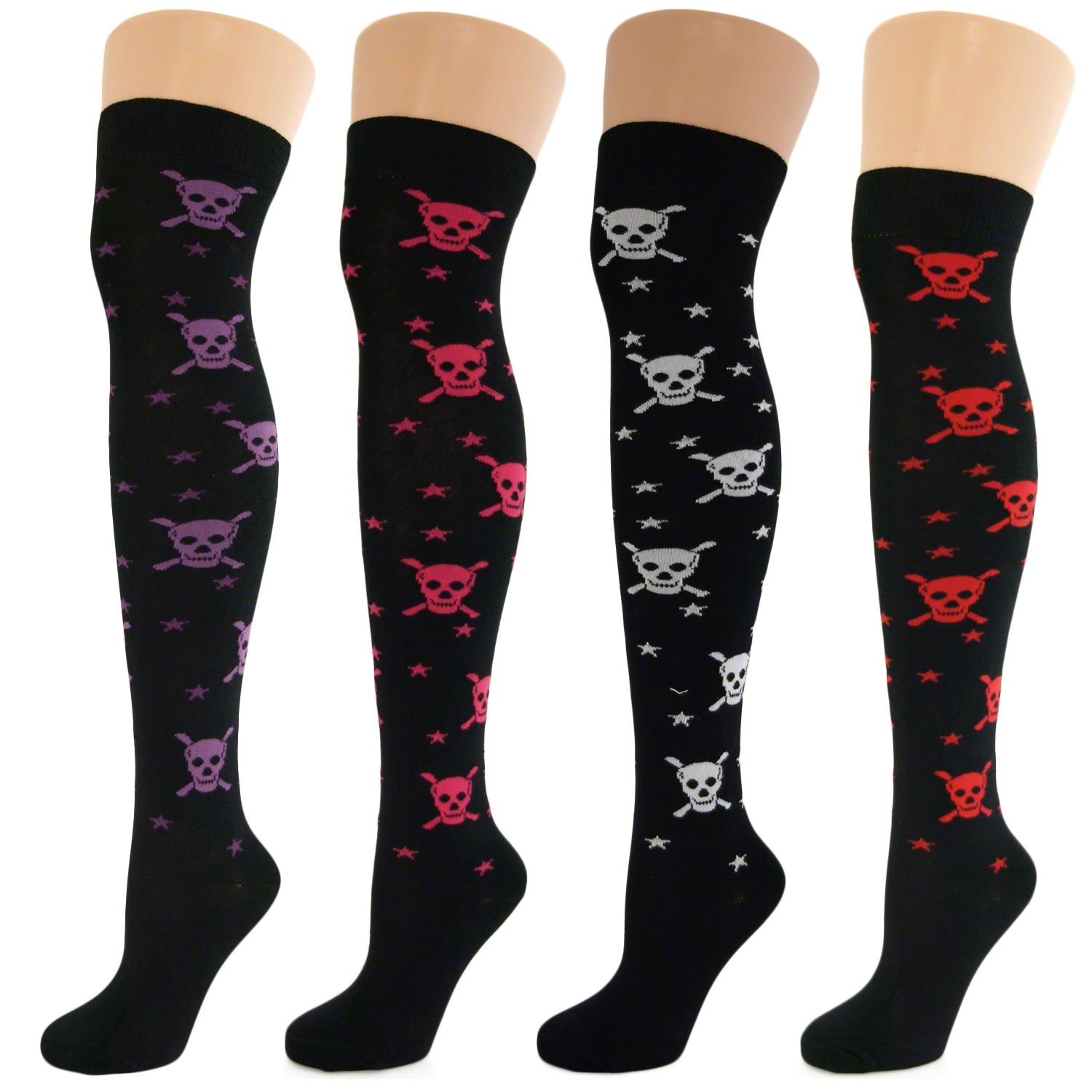 4 Paires Femmes Mesdames Filles Dessus Genou Cuisse Haute Chaussettes