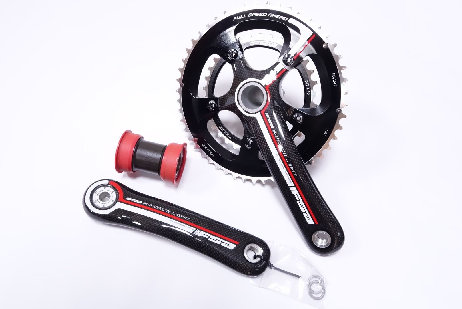 FSA K-Force Light Compact BB30/PF30 Press Fit BB Crankset (50-34T 172 ...