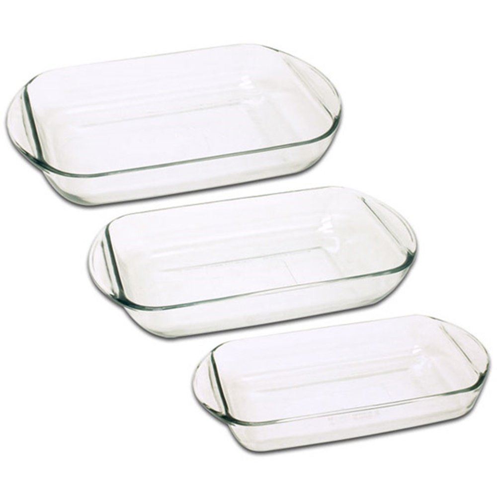 Anchor 3 Or 4 Piece Glass Baking Cooking Roasting Oven Dish Set With Anchor 3 Or 4 Piece Glass Baking Cooking Roasting Oven Dish Set With