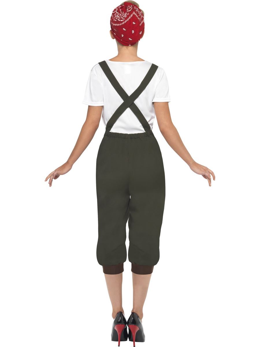 Ladies Land Girl World War Army Outfit Ww2 1940s Fancy Dress Costume