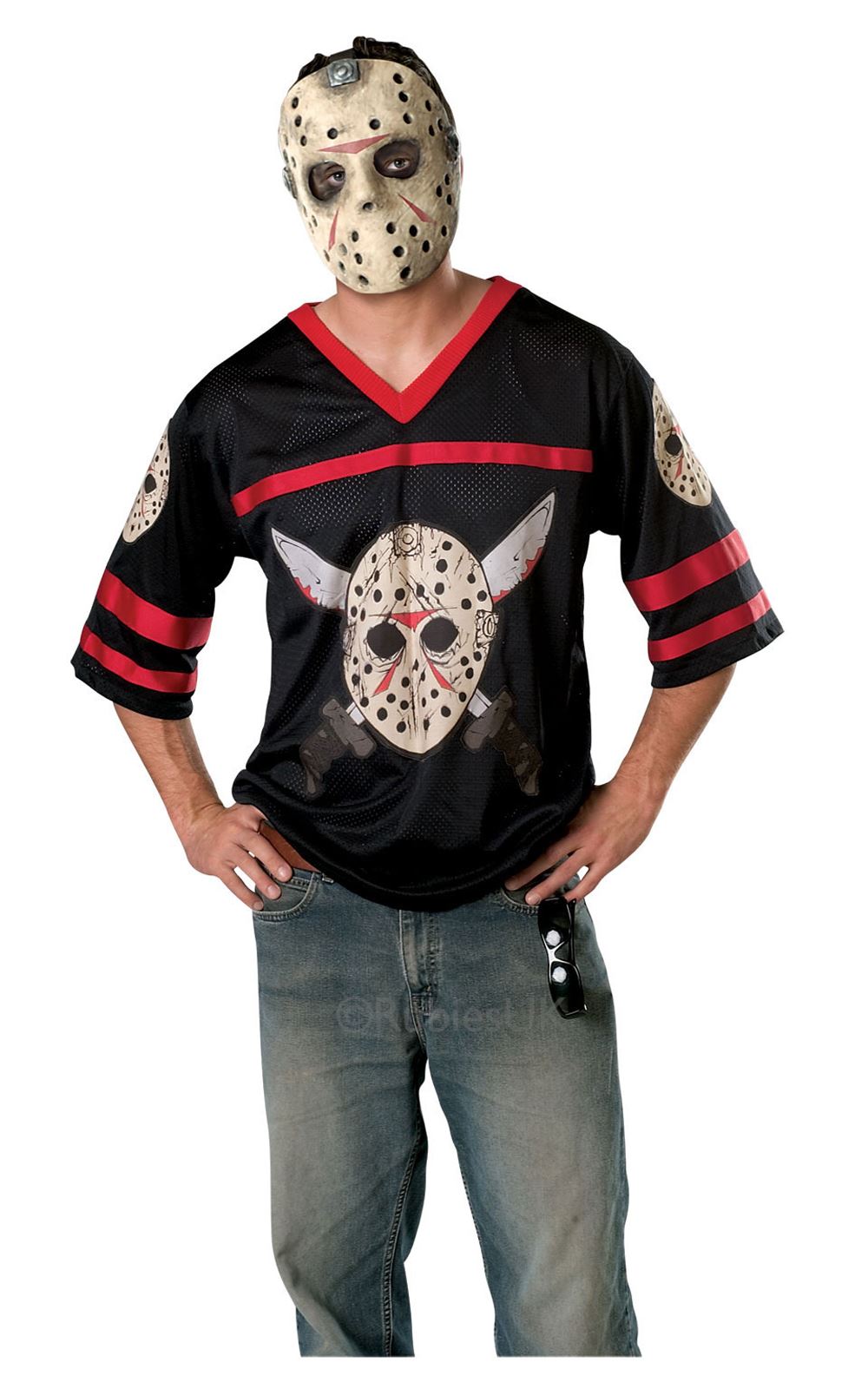 Mens Jason Voorhees Friday 13th Hockey Shirt Mask Halloween Fancy Dress