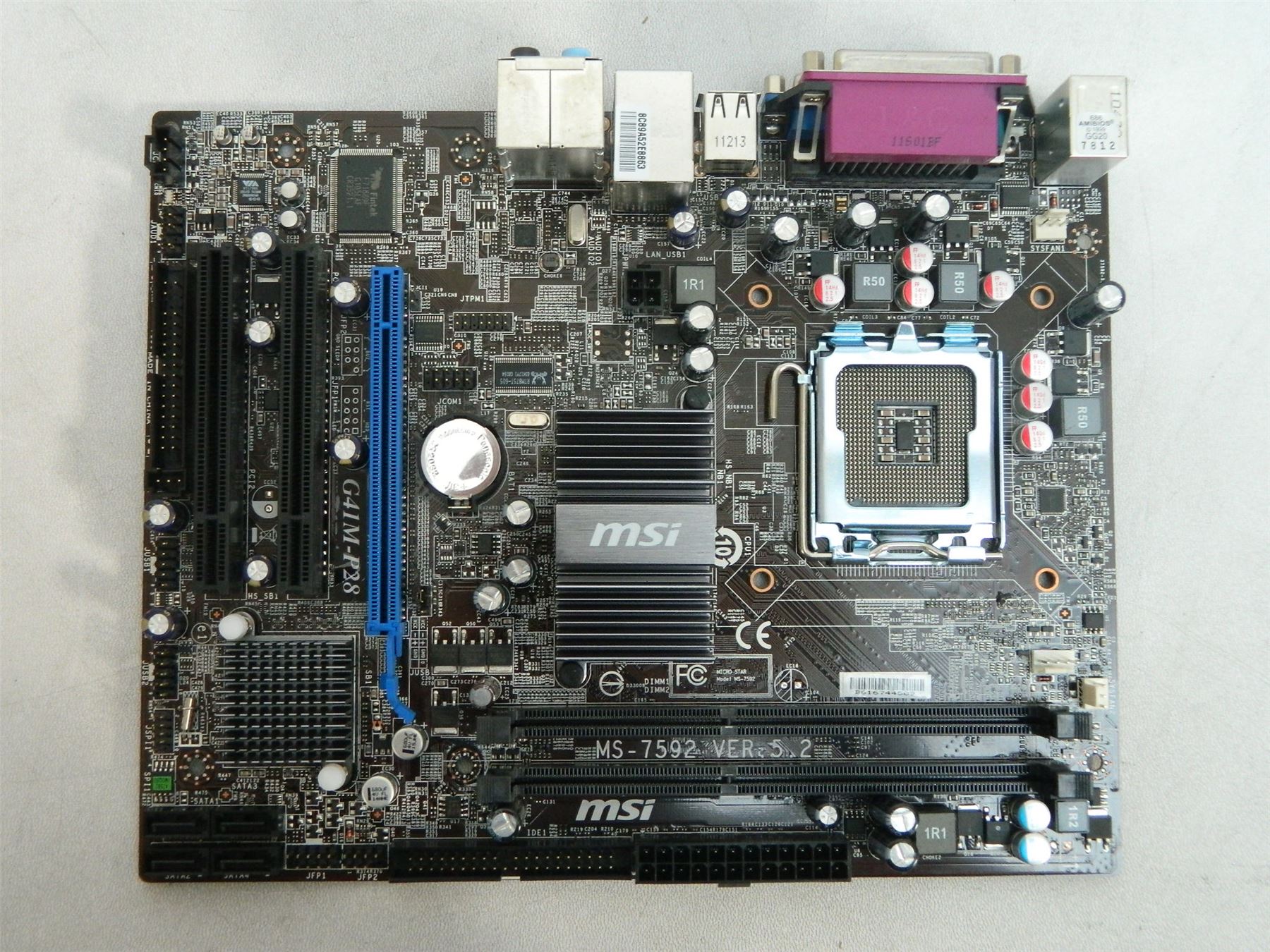 MSI G41M-P28 MS-7592 Ver 5.2 | LGA775 | MicroATX Motherboard | DDR3 No ...