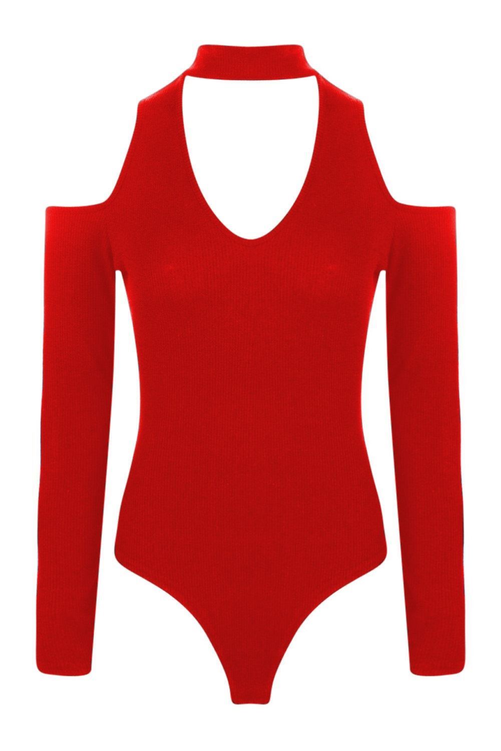 New Ladies Choker Plunge Neck Cut Out Shoulder Plain Leotard Bodysuits new-ladies-choker-plunge-neck-cut-out-shoulder-plain-leotard-bodysuits