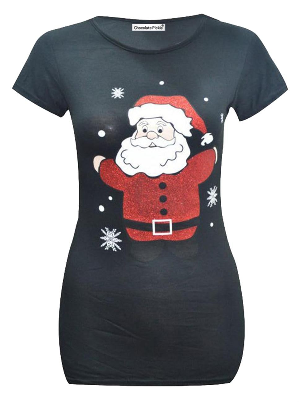 New Womens Olaf Rudolph Snowman Santa Minion Christmas T Shirt Tops 8