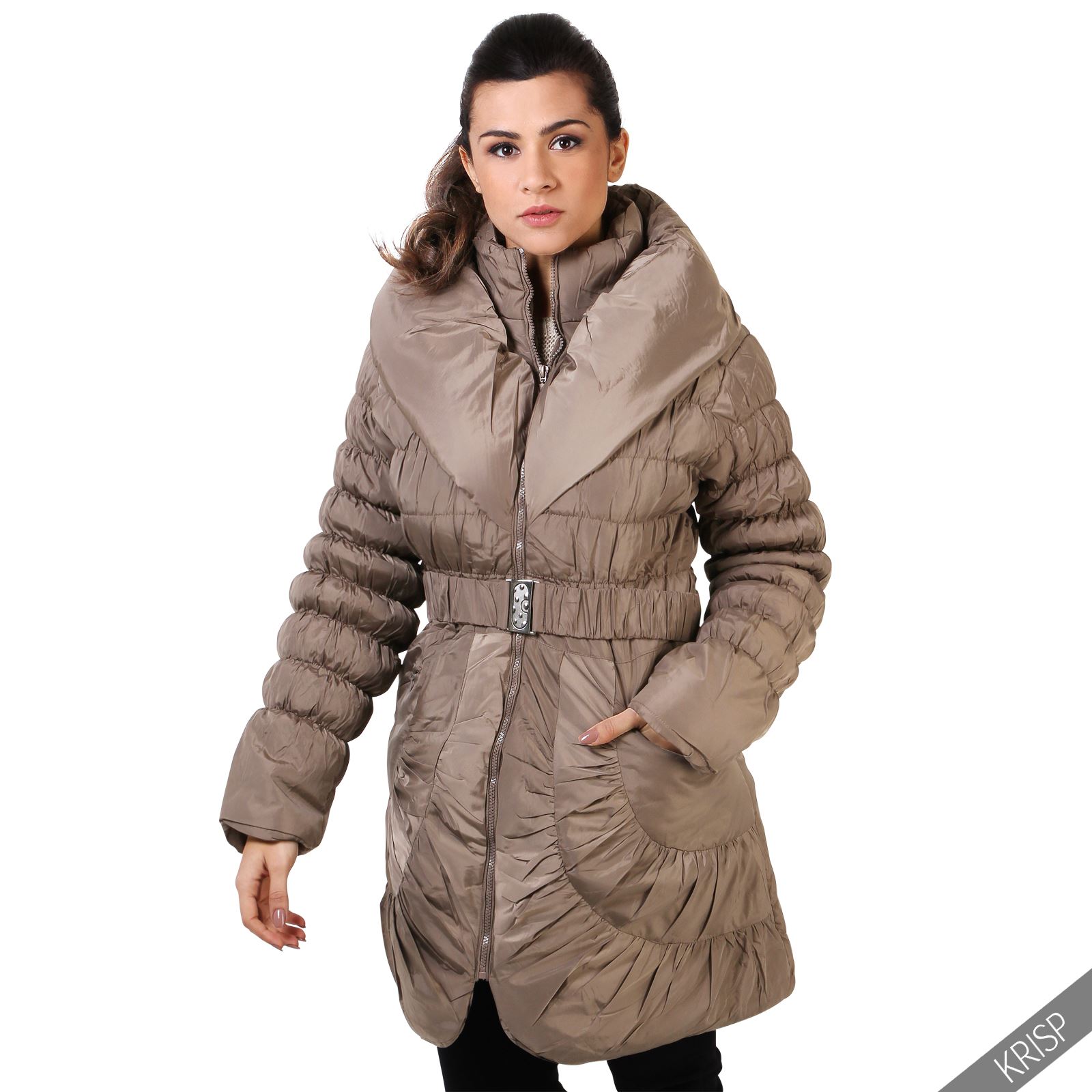 Womens Winter Warm Quilted Puffa Jacket Ladies Padded Puffer Coat Plus 